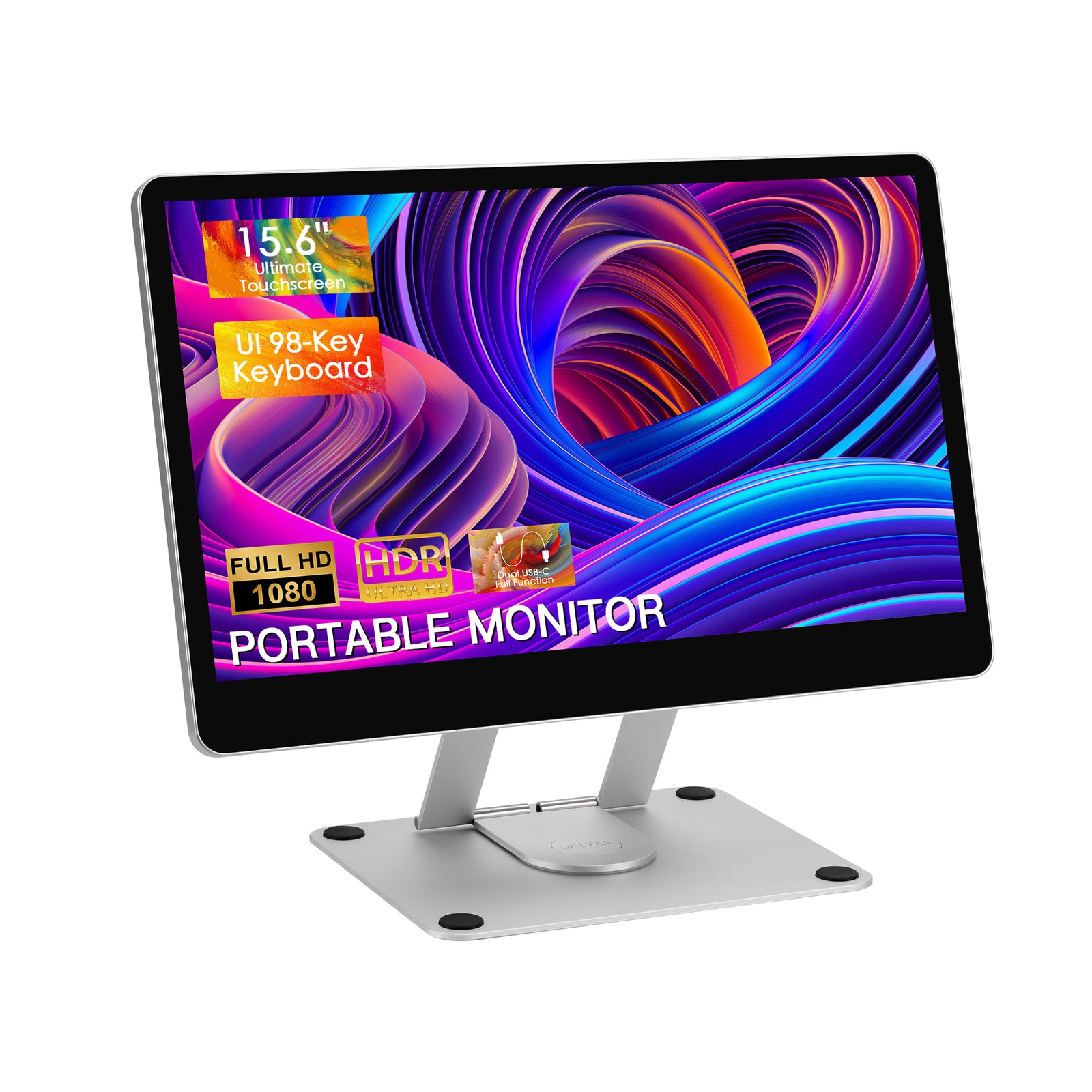 CopGain Portable Touch Screen Monitor 1080P with Built-in Stand 15.6''